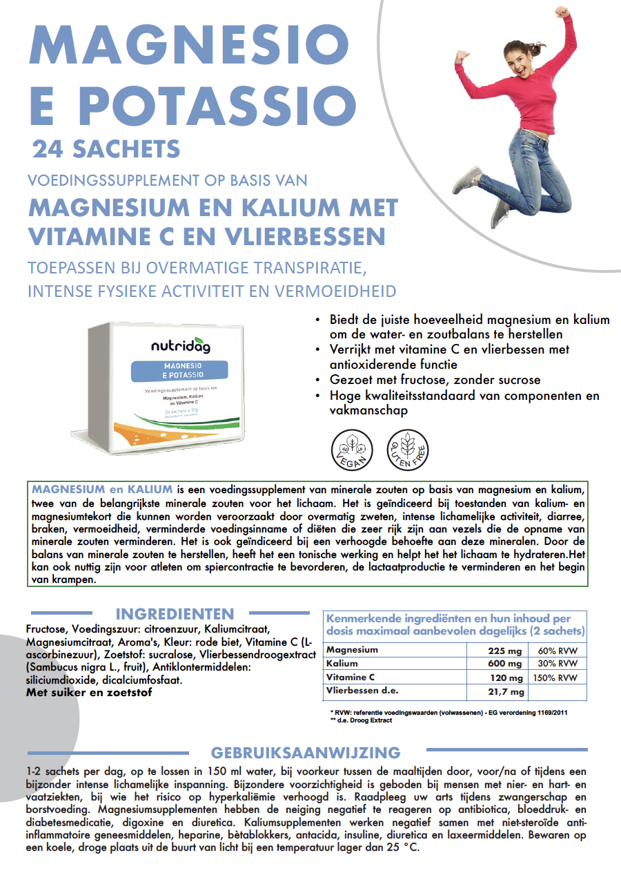 MAGNESIO E POTASSIO - Magnesium en kalium voor vermoeidheid ...