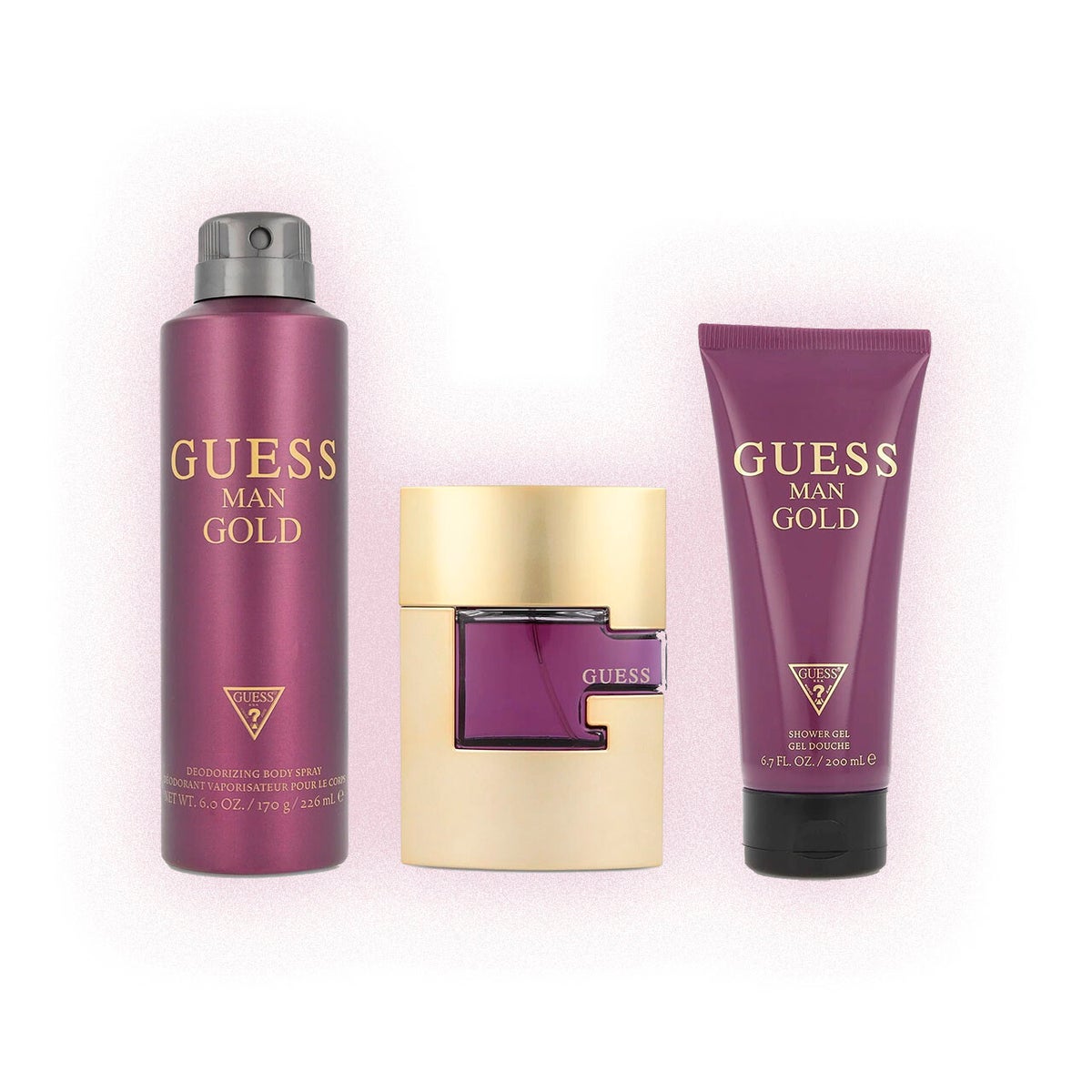 GUESS MAN GOLD SET 3 PIEZAS | electrozoneshop.com.mx