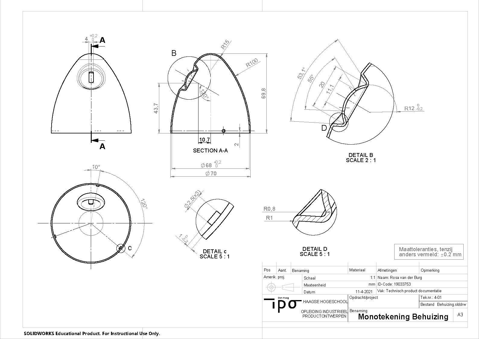 Technisch tekenen / Vaardigheden | Portfolio Rosa van der Burg