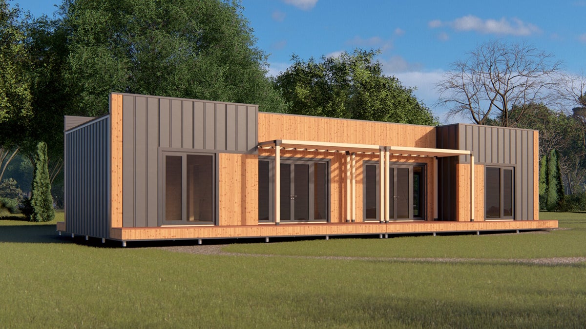 Villa contemporaine en ossature bois 100 m2 / Maison moderne toit plat