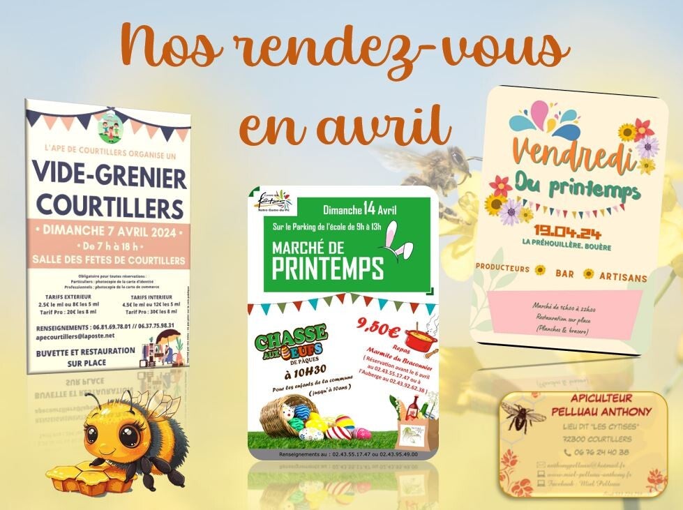 Nos prochains Rendez-vous... | Miel Pelluau Anthony