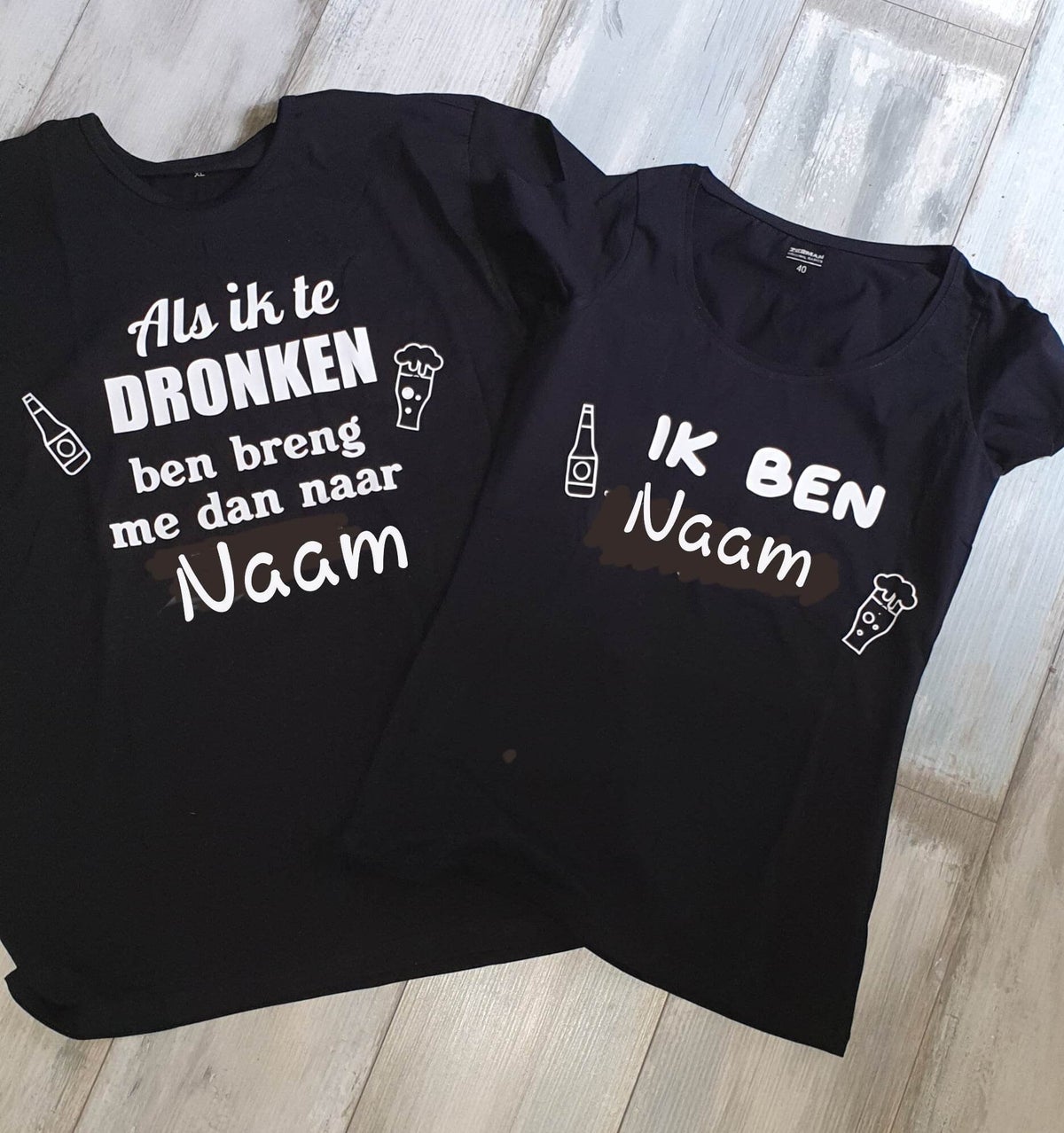 Duo T-shirts / Webshop gepersonaliseerde cadeau's | bekkyscreaties