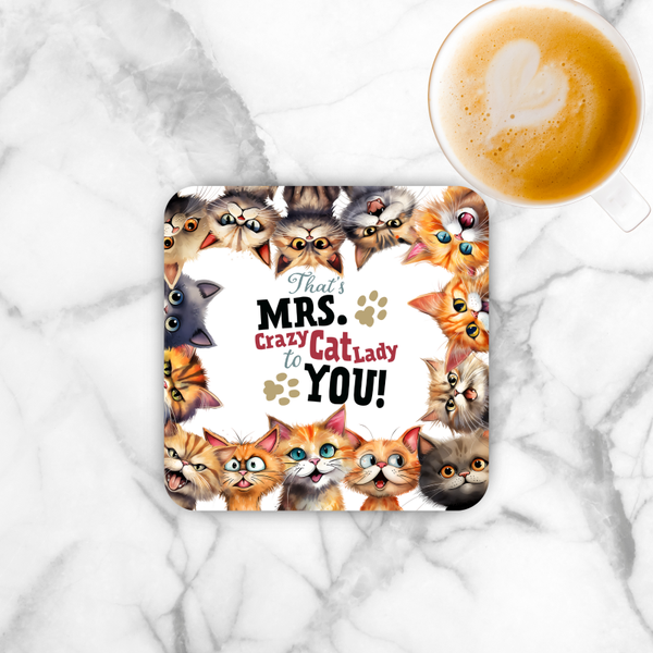 Onderzetter - Mrs. Crazy CatLady | Created By Do