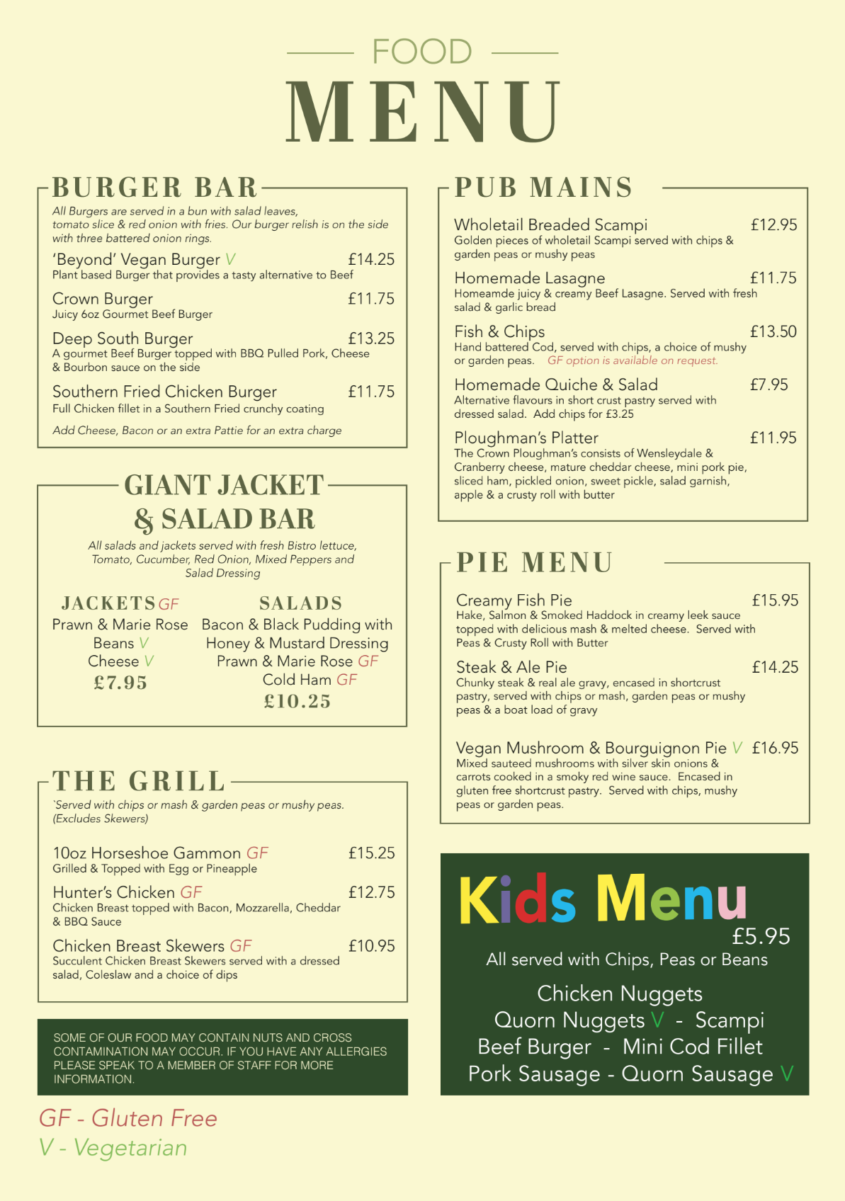 Menu | The Crown