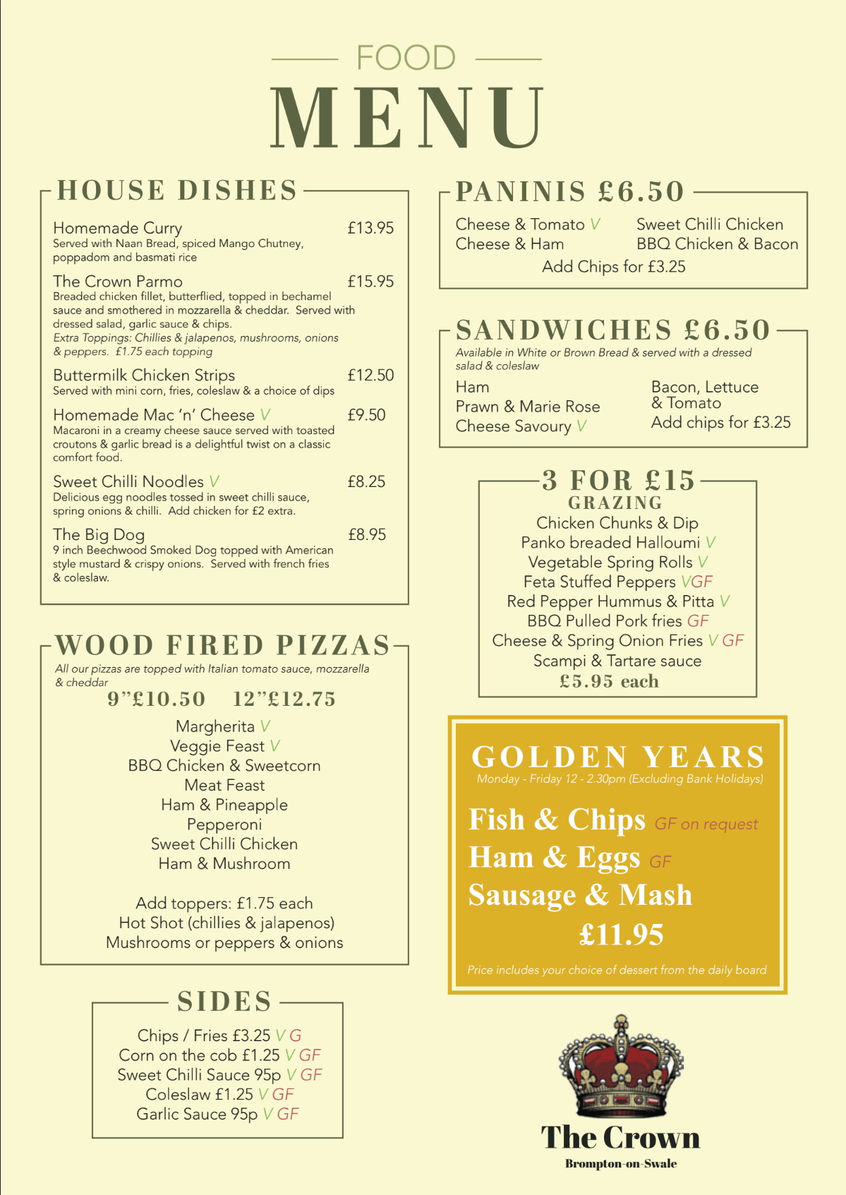 Menu | The Crown