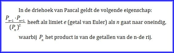6.21 Het getal van Euler en eigenschappen in de driehoek van Pascal ...