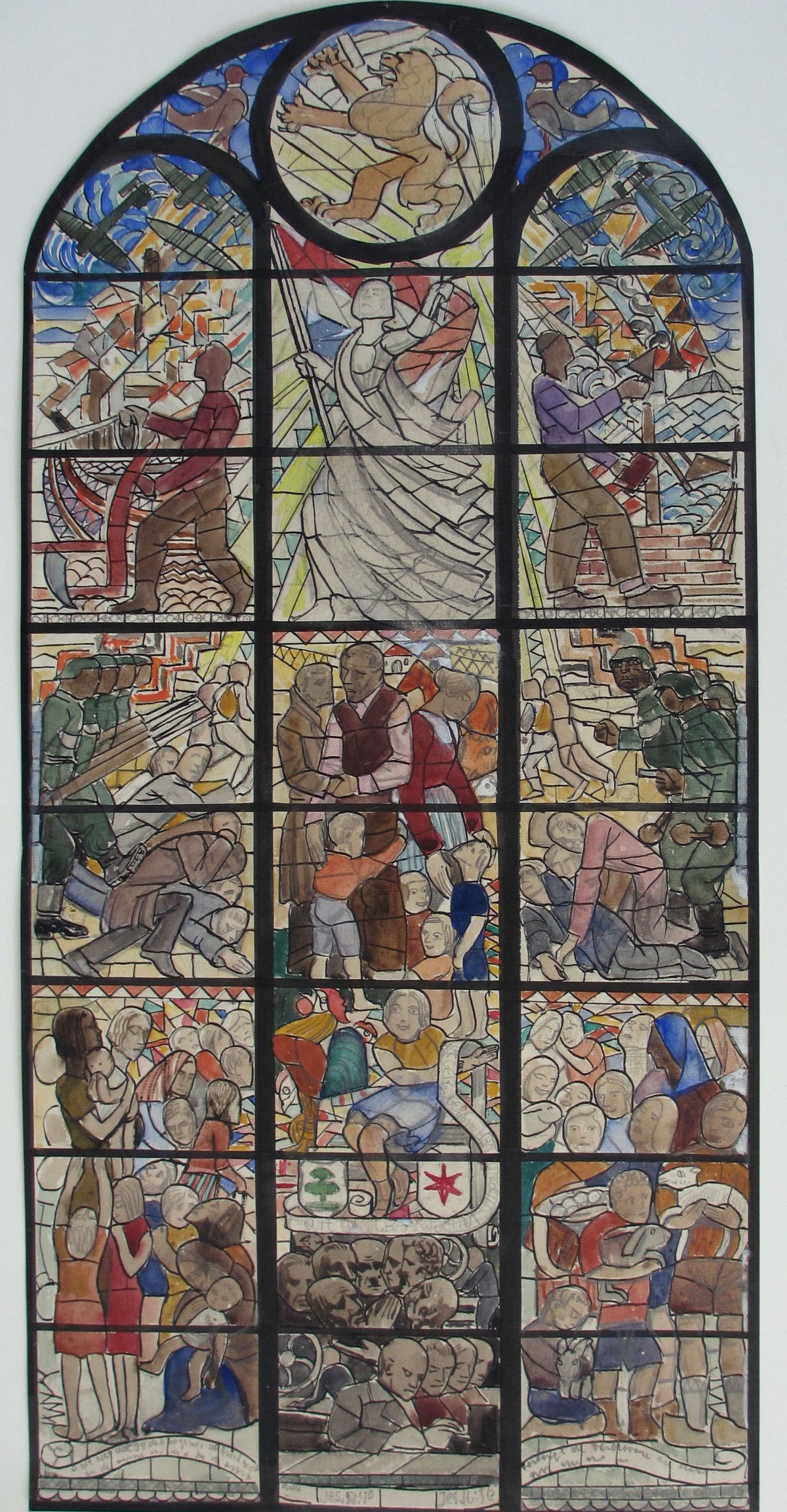 1946 Aalten gedenkraam / Marius Richters Glas in lood / Historisch ...