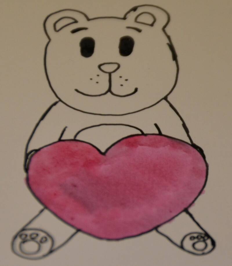 Beer met hartje / Tekenen | Knutselien