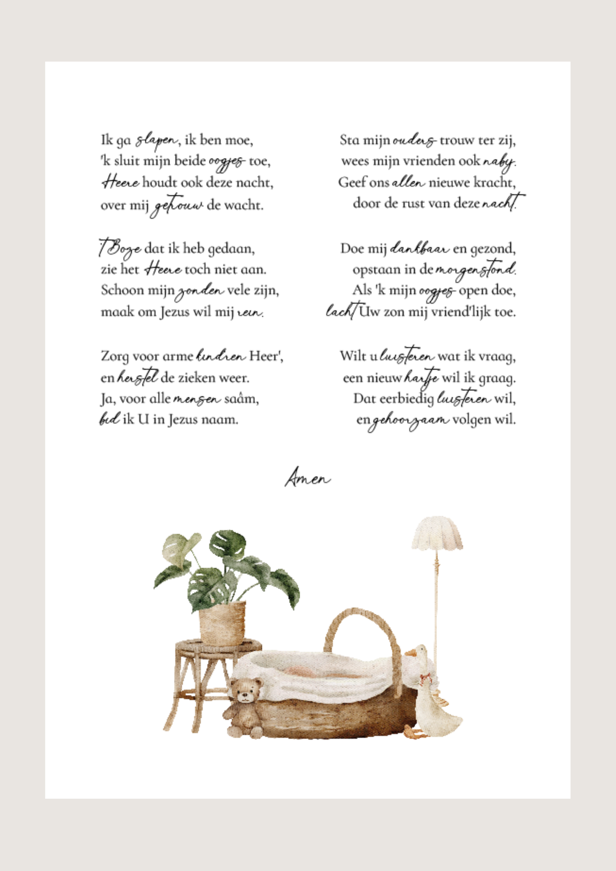 Poster ik ga slapen ik ben moe | Dottig kaartje | Luxe geboortekaartjes ...