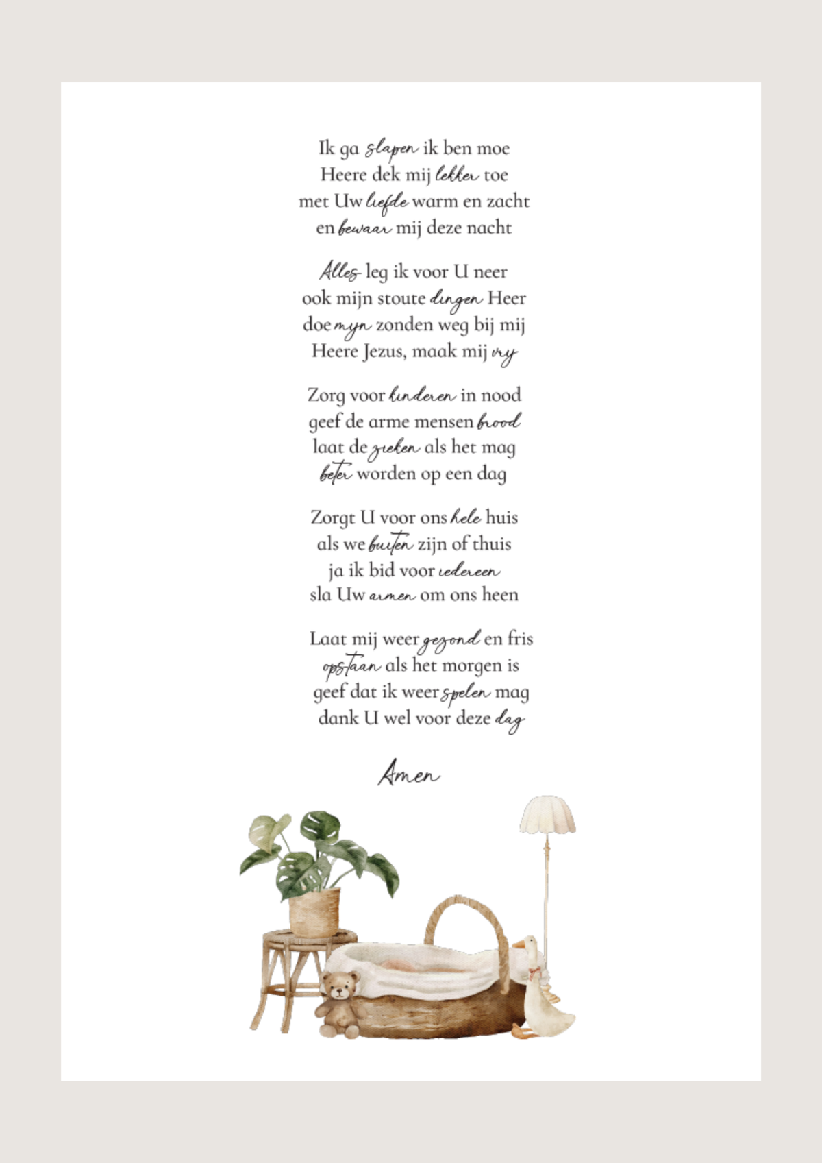 Poster ik ga slapen ik ben moe nieuwe versie | Dottig kaartje | Luxe ...