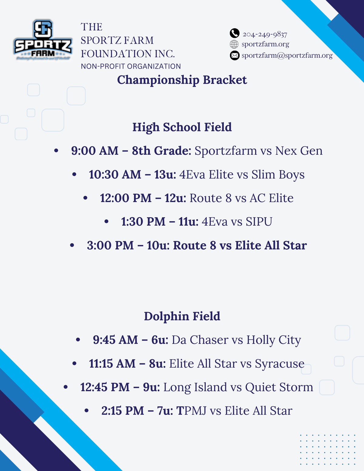 AC 2025 CHAMPIONSHIP SCHEDULE / All Star Weekend 2026 | SportzFarm