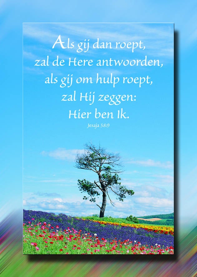 Wenskaart DK060 - Jesaja 58:9 | Vision Uitgeverij