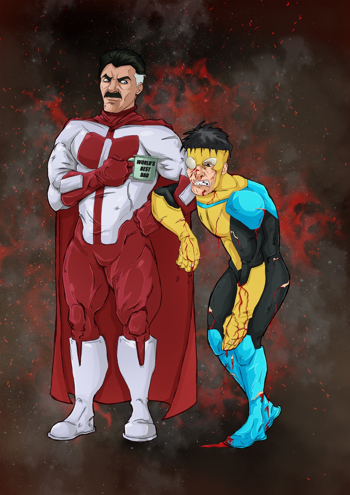 Invincible - Omni man and Mark Grayson | Tropex Art