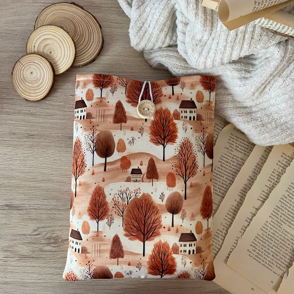Funda literaria fall forest | Las creaciones de Aila