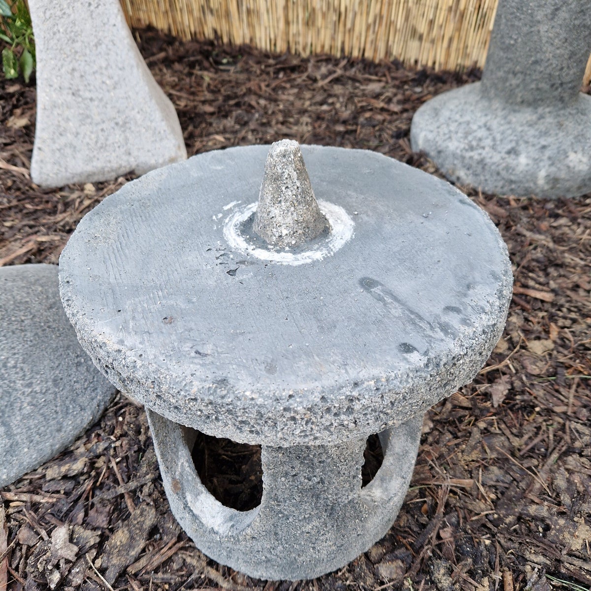 Weathered Grey Round Bird Table | Traditional Cotswold Stoneware