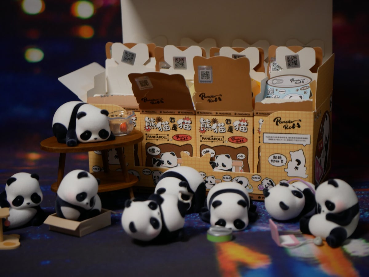 Furry panda toy (Opened blind box)/ Panda canned food | Manaratadoll
