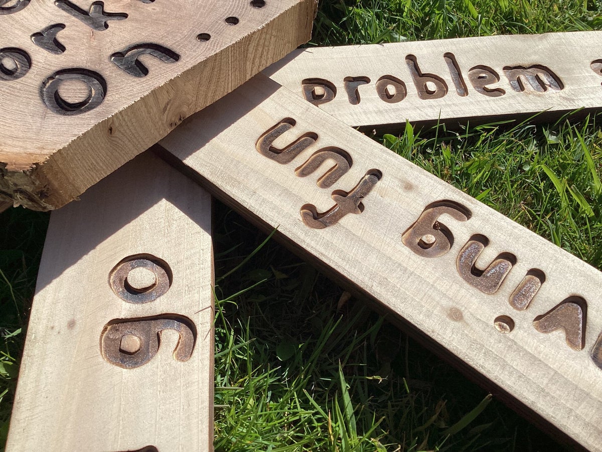 Forest School Skills Sign, 100cm tall, 100cm wide | Forest School Signs