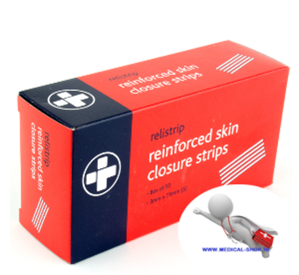 Relistrip hechtstrips 3 x 75 mm. - per 5 stuks op vel | www.medical-shop.nl
