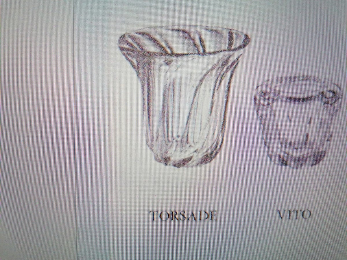 Val Saint Lambert clear - purple crystal vase “Torsade” | Per Antico