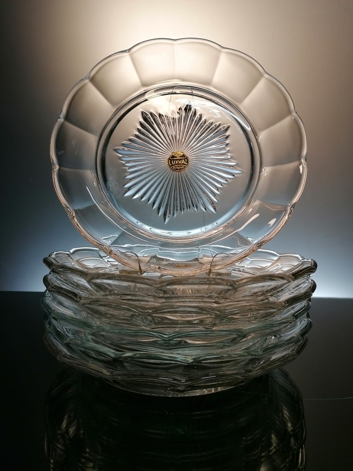 6 Art Deco Val Saint Lambert plates "Cotes Plates" | Per Antico