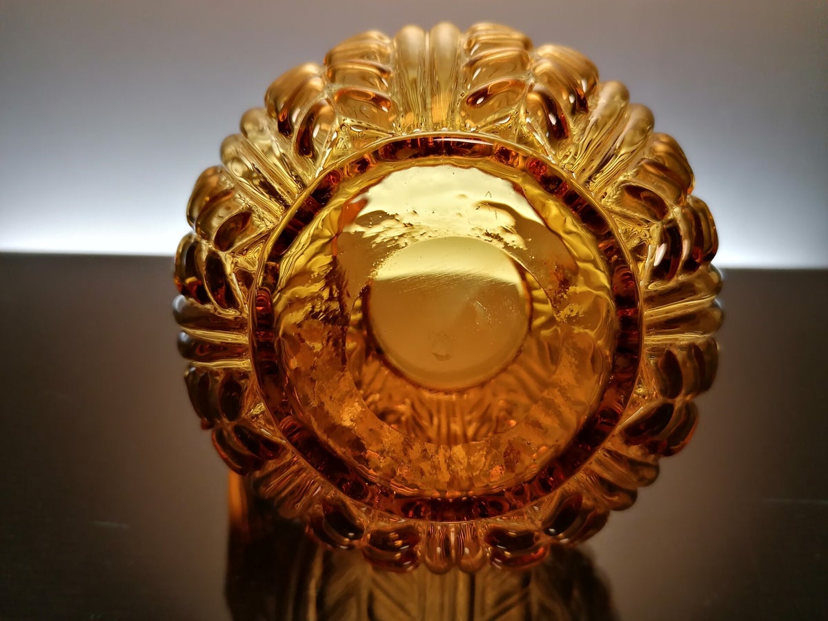 19th century amber colored glass pitcher | Per Antico