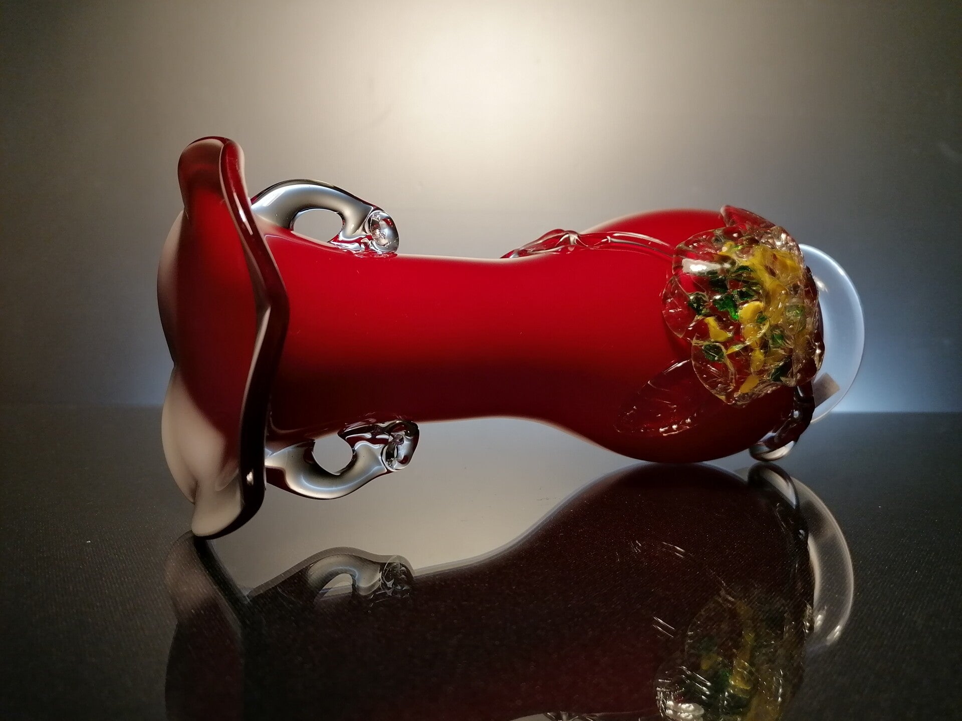 Vintage red crystal vase “Murano” | Per Antico