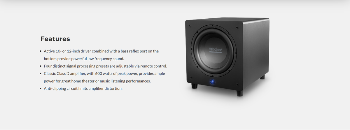 StereoWise: Subwoofer - Velodyne / StereoWise: Subwoofers / Sources ...