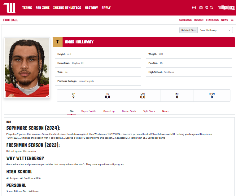 CURRENT COLLEGE PLAYERS | Stebbins Football Recruits