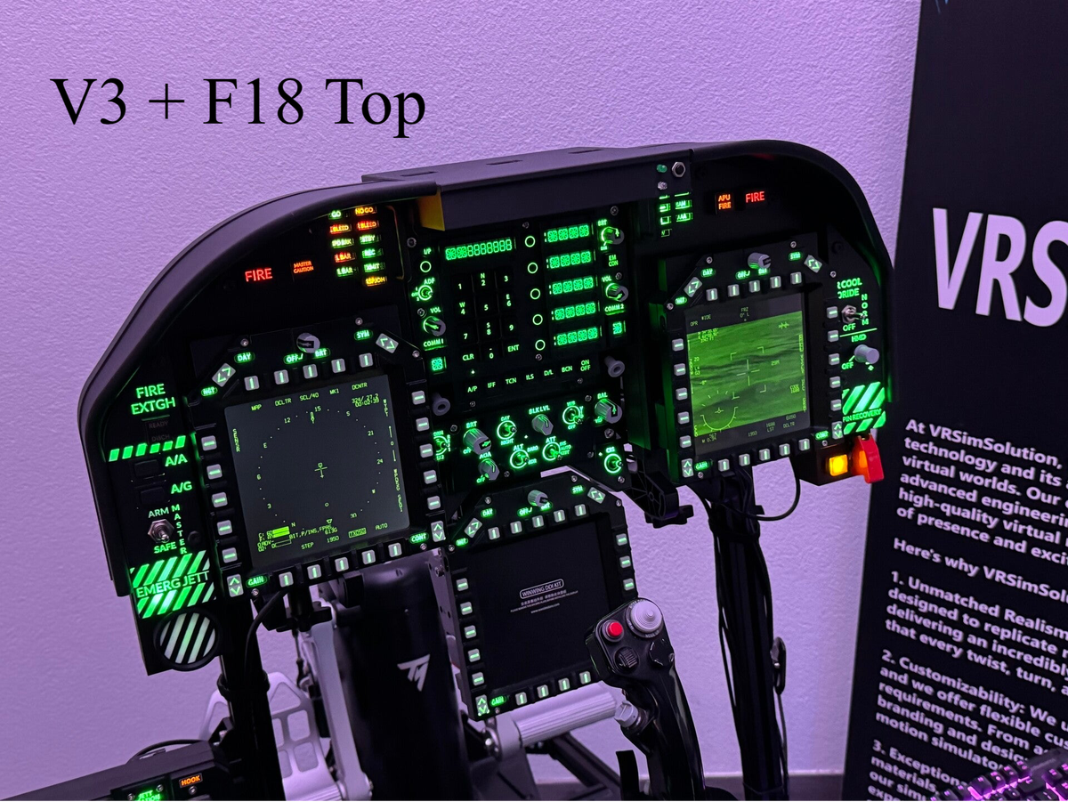 V3 MIP F18 cockpit Add-On compatible with top gun package from winwing ...