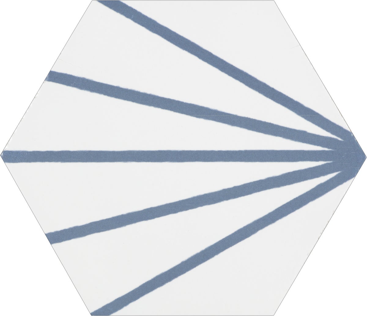 Hexagon Meraki patroontegel Line Azul 19,8x22,8 cm | toftegeltje.nl