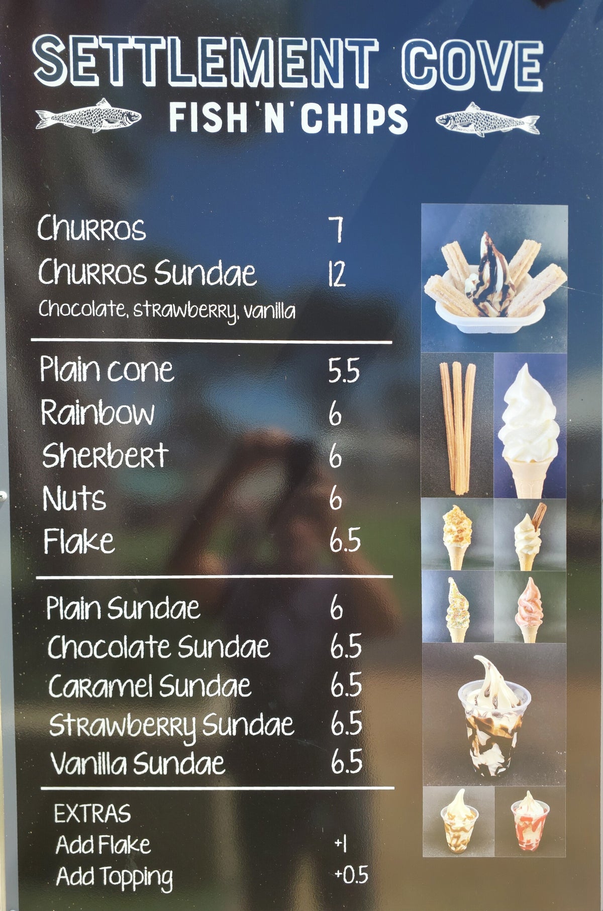 Menu | Chris' Settlement Cove Fish n Chips