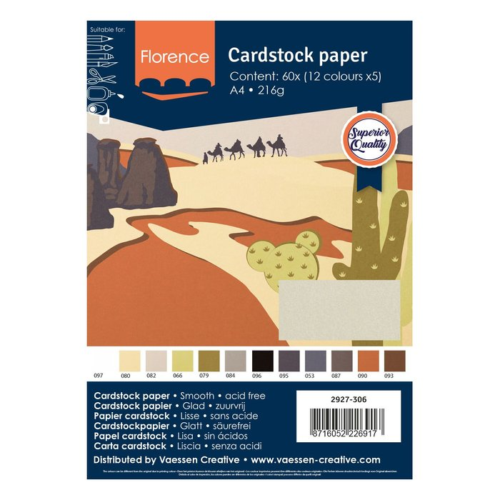 Florence Cardstock Smooth Earth Tones A4 Formaat 60 Vel 2927