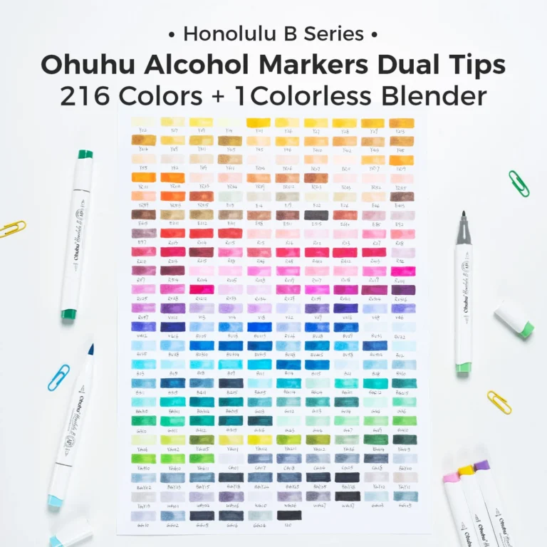 Ohuhu, Honolulu B, 216 kleuren, Alcohol Art Markers, Brush & Fine ...