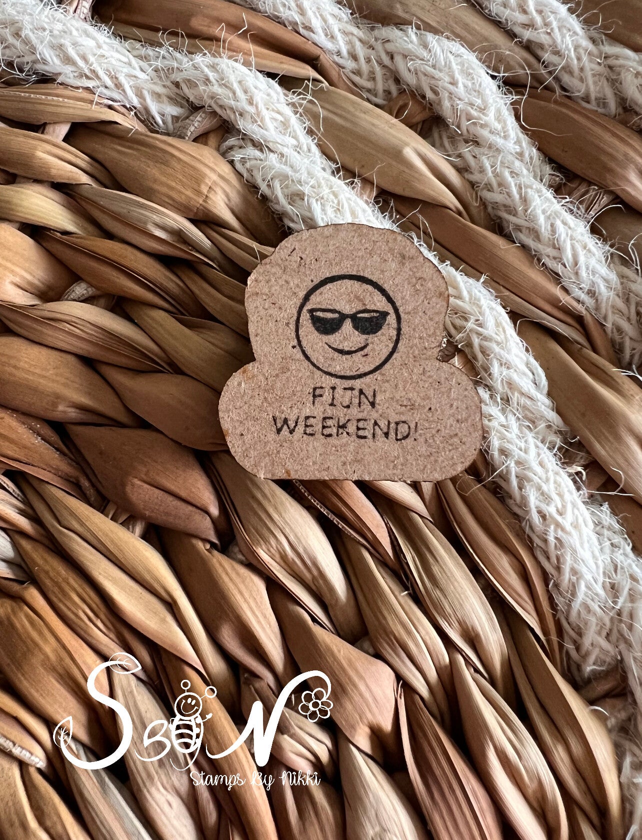 Smiley "Fijn weekend!" | Stamps By Nikki