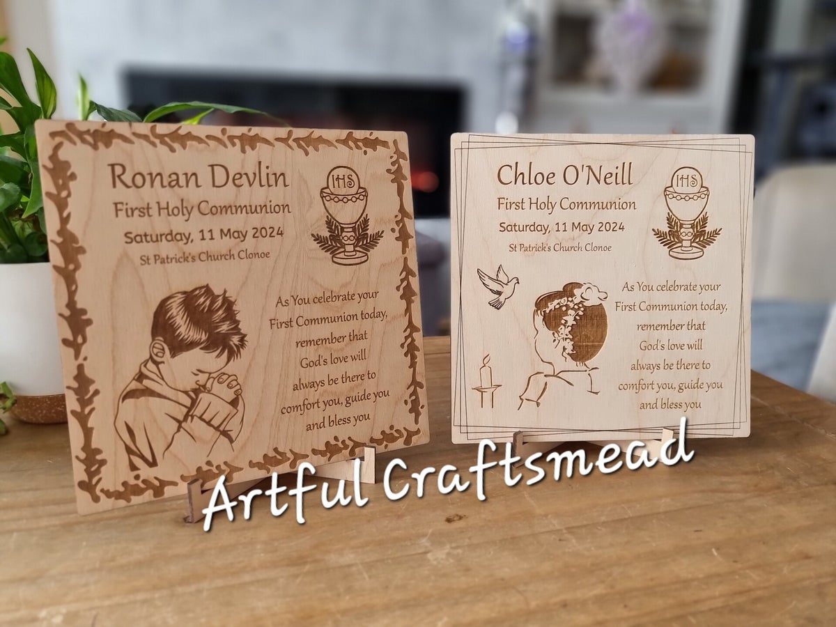 Personalized Wooden First Holy Communion Keepsake Gift Plaque, Custom ...