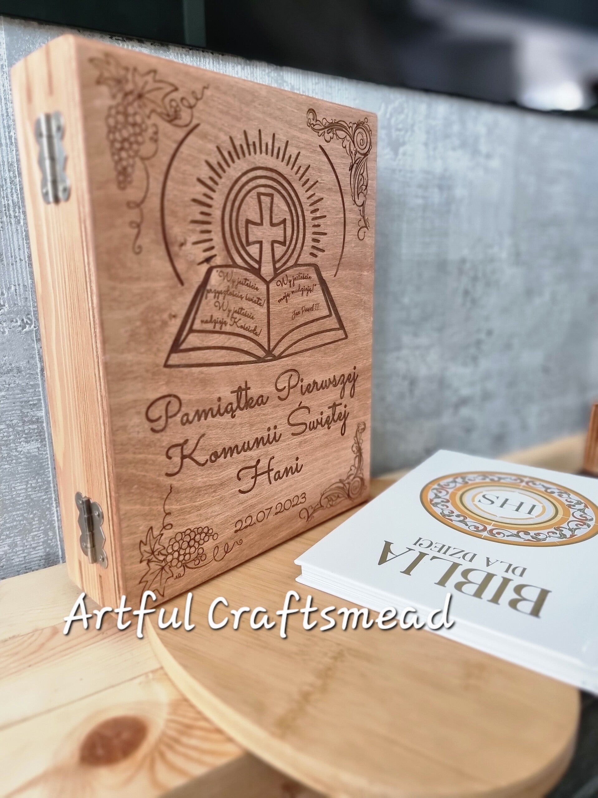 Personalised Wooden Bible Box, First Holy Communion Gift ideas | Artful ...