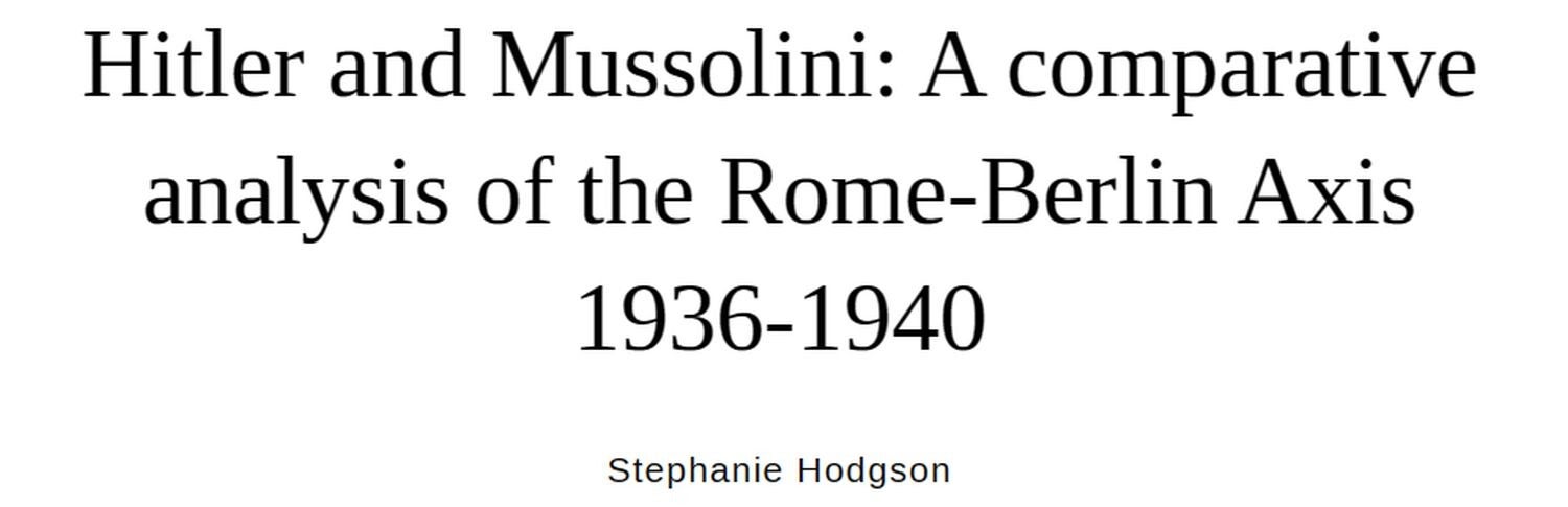 Rome-Berlin Axis