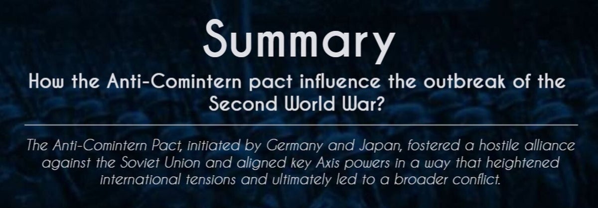 Anti-Comintern Pact / Countdown to war 1936 - 1939 / Interbellum 1918 ...