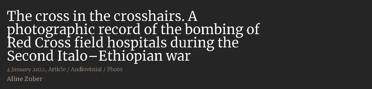 Targeting the Red Cross / Atrocities / Second Italo-Ethiopian War ...