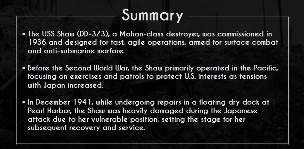 The USS Shaw / Pearl Harbour / The Pacific War | The Second World War