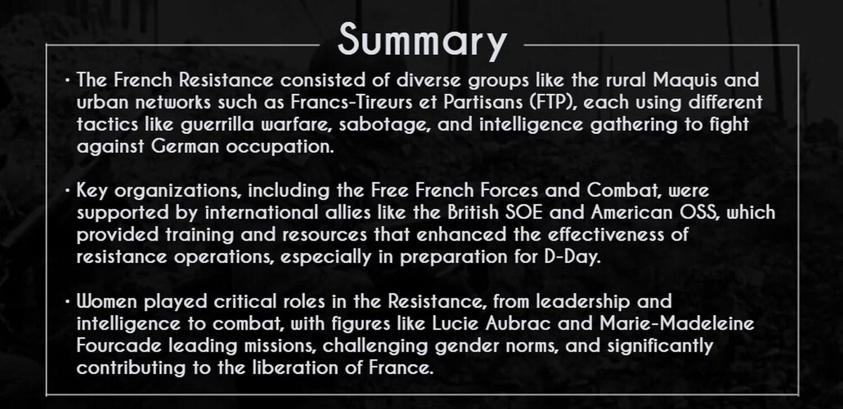 The French Resistance / France / Occupied Europe | The Second World War