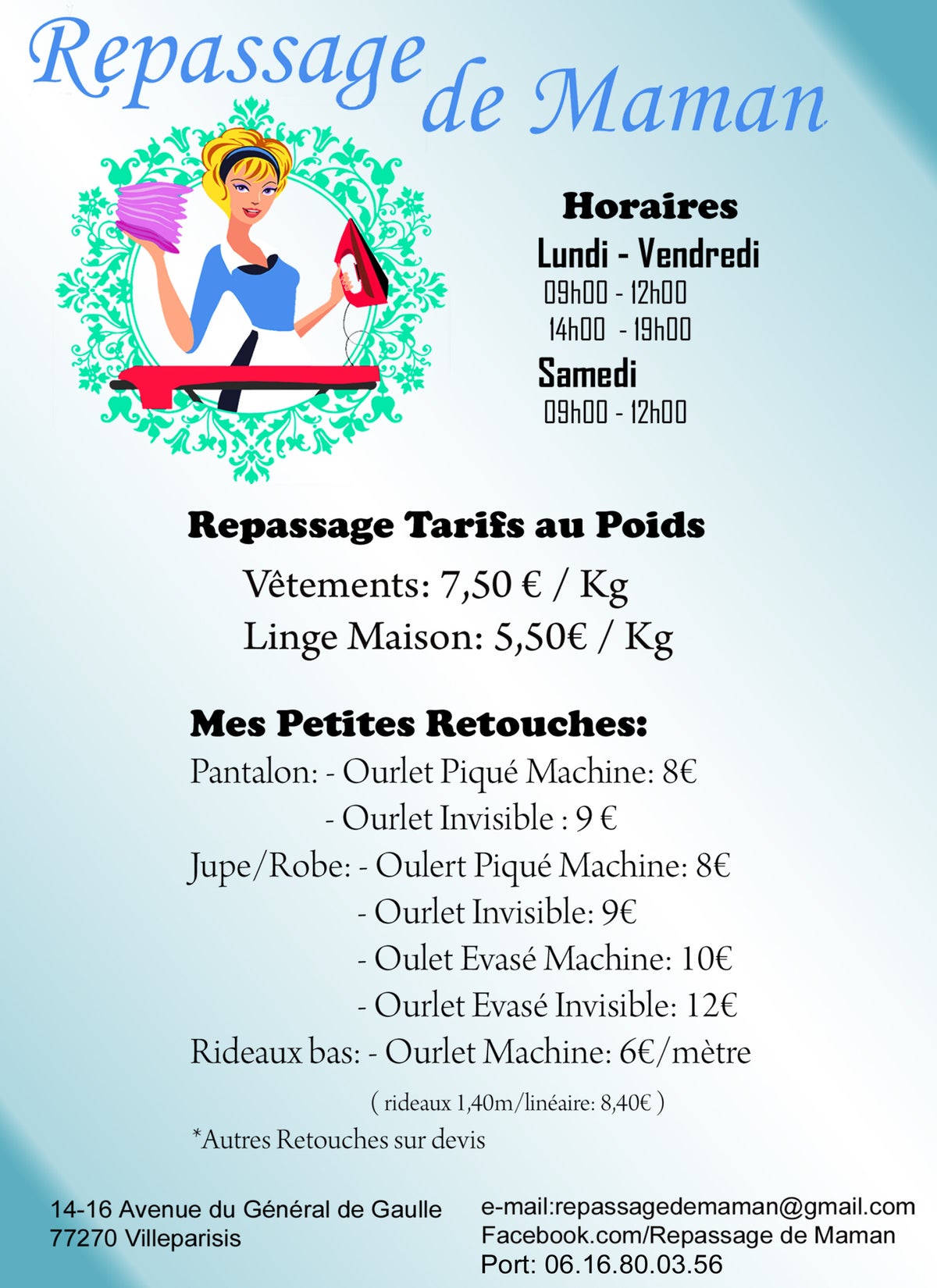 Tarif Des Heures De Repassage