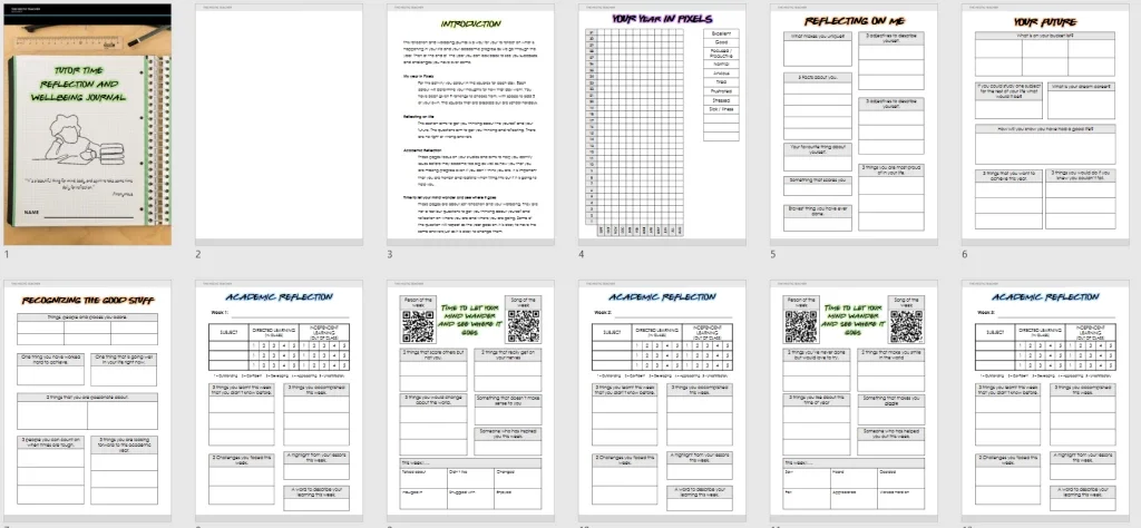 Tutor time Reflection Journals / TUTOR / FORM TIME | Hectic Teacher Resources