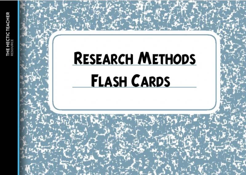 Research Method Flashcards | Hectic Teacher Resources