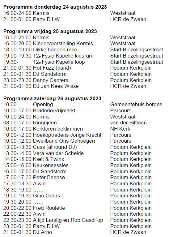 Programma | De Kapelse Dag