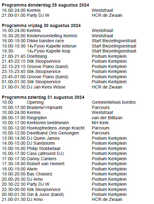 Programma | De Kapelse Dag