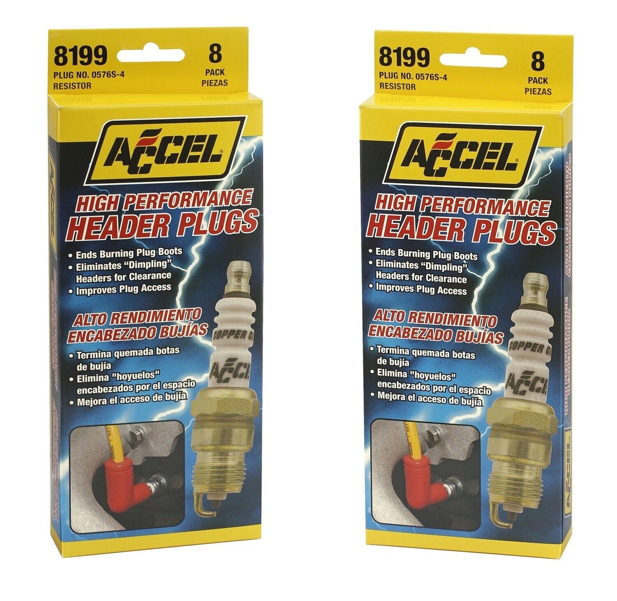 Accel shorty header spark plugs #8199, 8-pack. | SRE-Parts