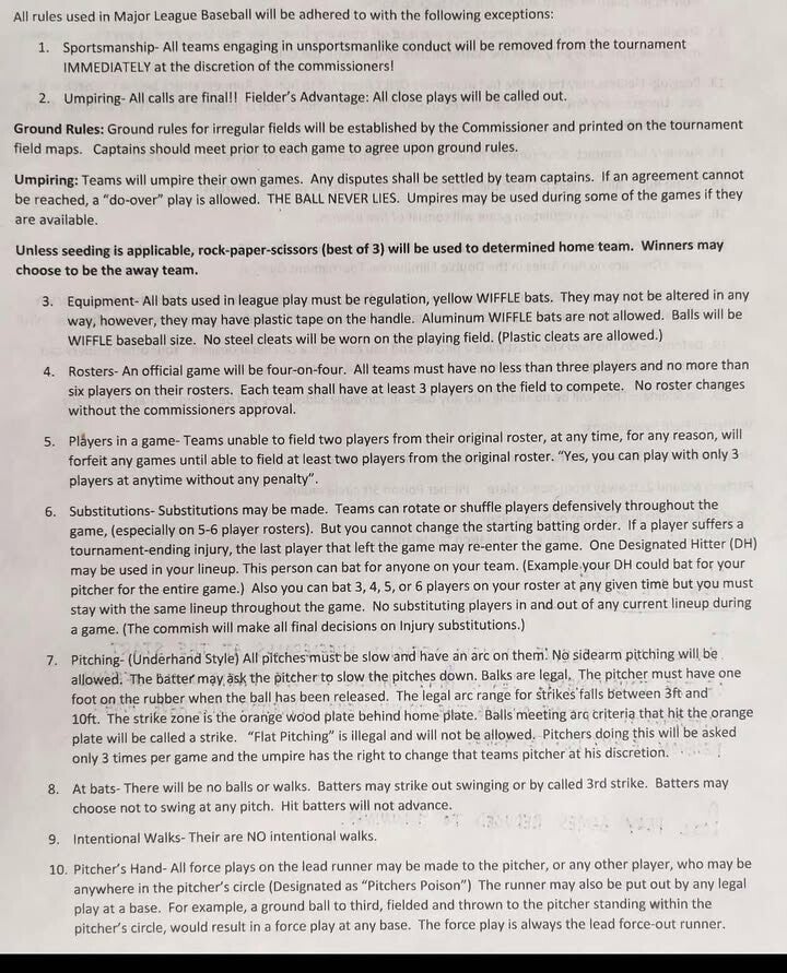 Rules | Octoberfest Wiffleball Tournament