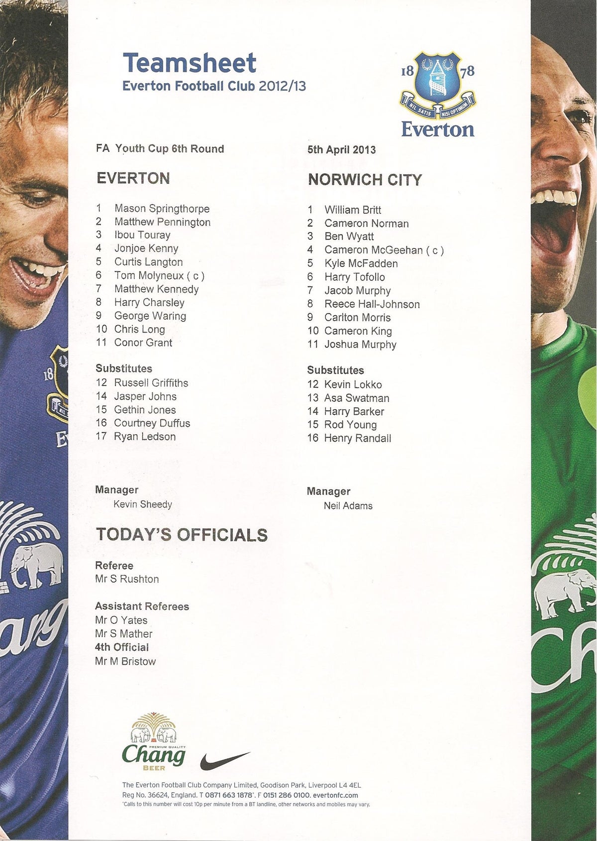 2012-13 | Everton in the FA Youth Cup