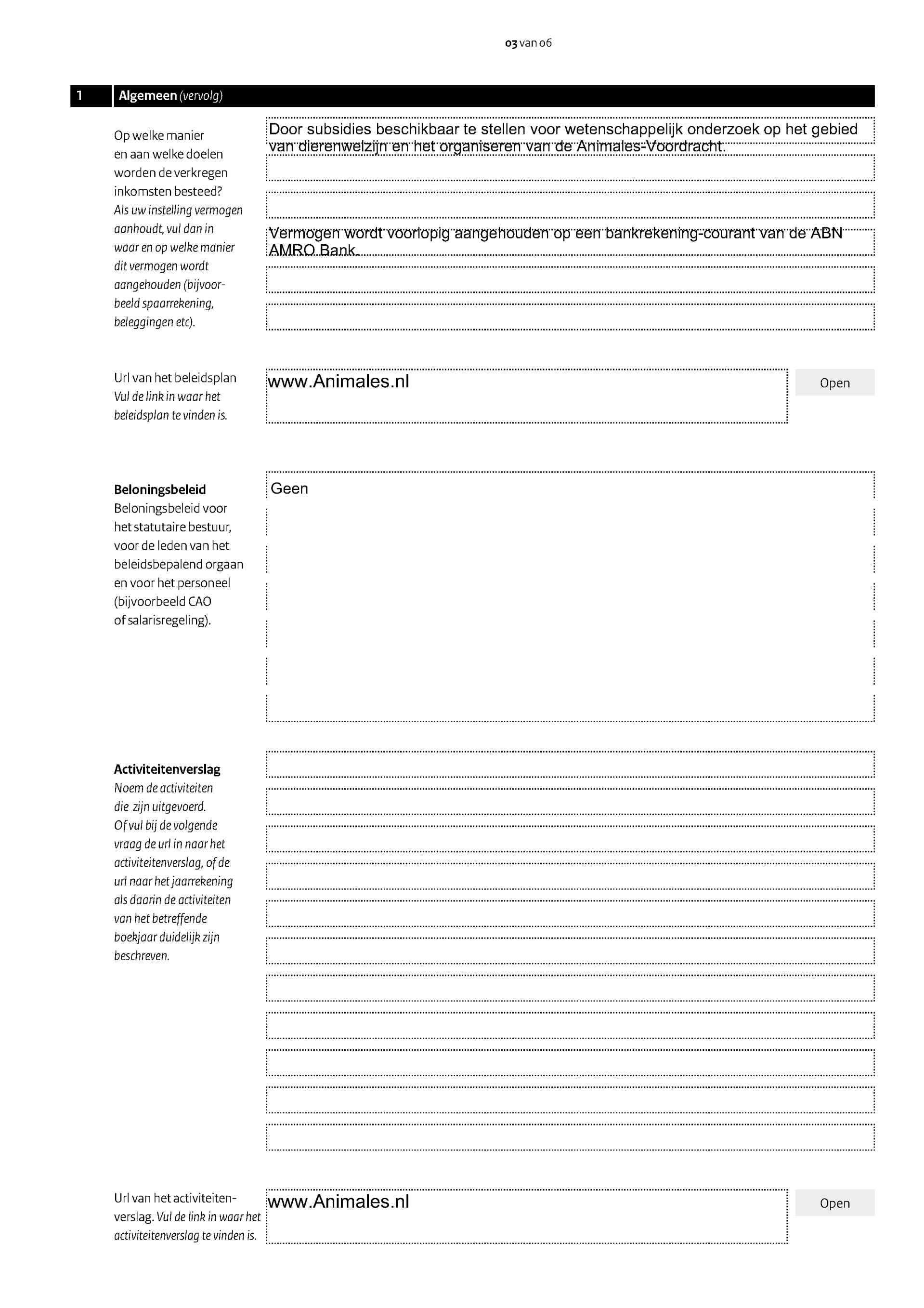 ANBI-status / Over ons | Stichting Animales
